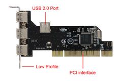 Low Profile USB 2.0 PCI Controller Card - USB Controllers