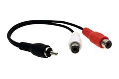 RCA Splitter Cable, 1 RCA Male to 2 RCA Female - Audio/Video Cables