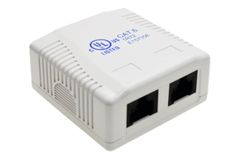 RJ45 Dual Ports Cat6 Surface Mount Jack Box - Wall Mount