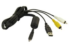 USB Mini-B 8-Pin Flat Type to USB-A with RCA Audio / Video Male, 5 Feet ...