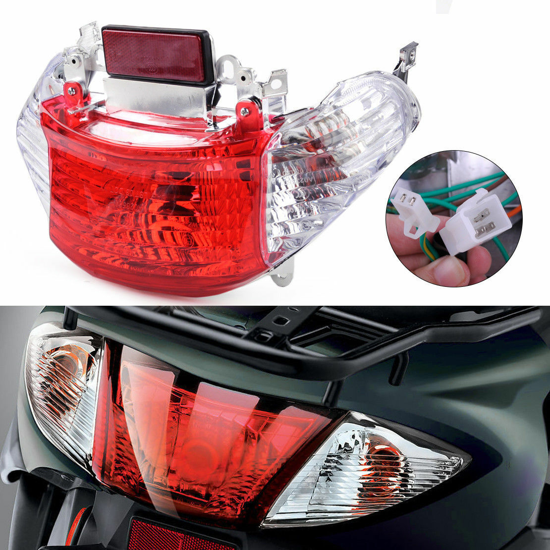 5+2 Wires 50cc Scooter Moped Motorcycle Rear Tail Light Taillight LT45
