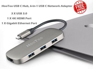 HooToo UC007 6-in-1 USB C Hub 4K HDMI Network Adapter 3 USB 3.0 USB05