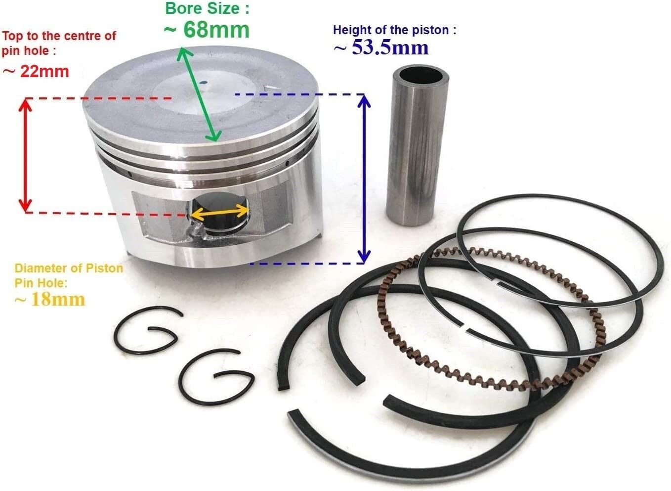 Rebuild 68mm Piston Kit For Honda GX160 5.5HP 6.5HP PK14