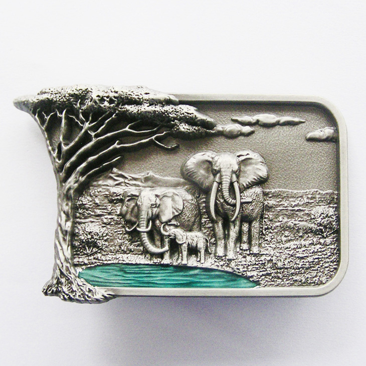 New Original Africa Elephant Big Tree Wildlife Western Belt Buckle