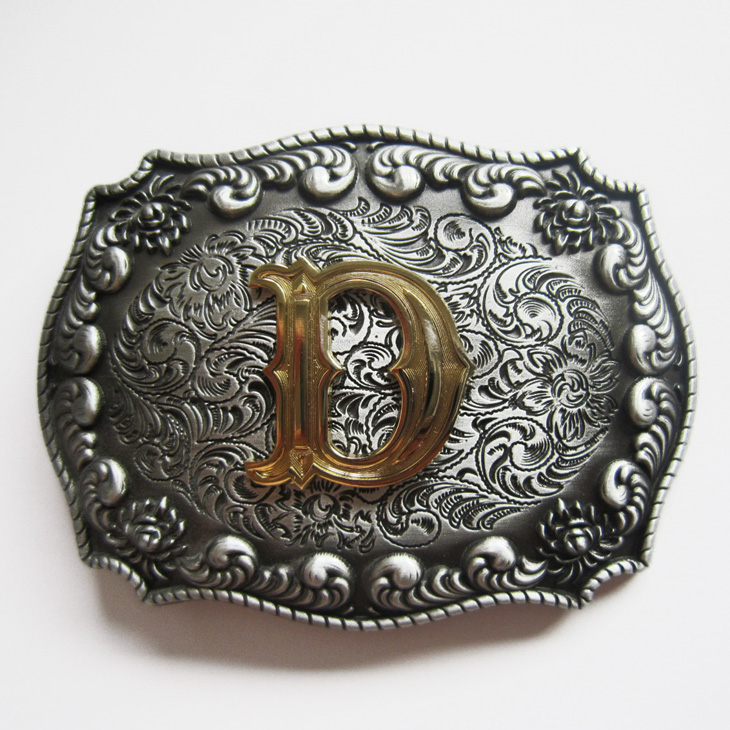 Jeansfriend Original Western Cowboy Initial Letter D Belt Buckle