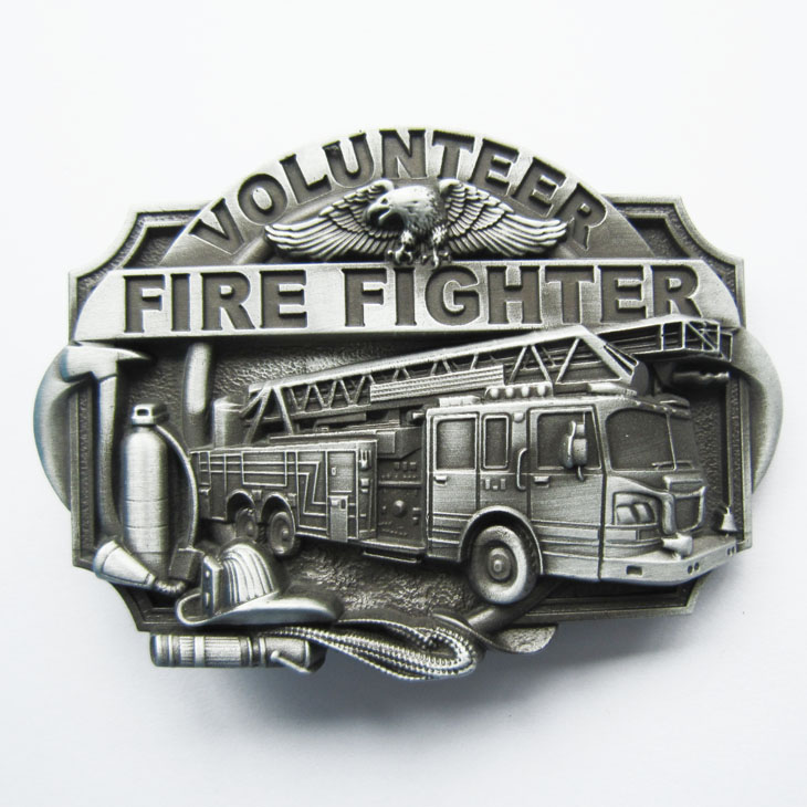 New Vintage Western Volunteer Firefighter Fire Belt Buckle ...