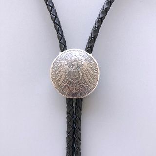 Germany Eagle Silver Coin Bolo Tie Necklace