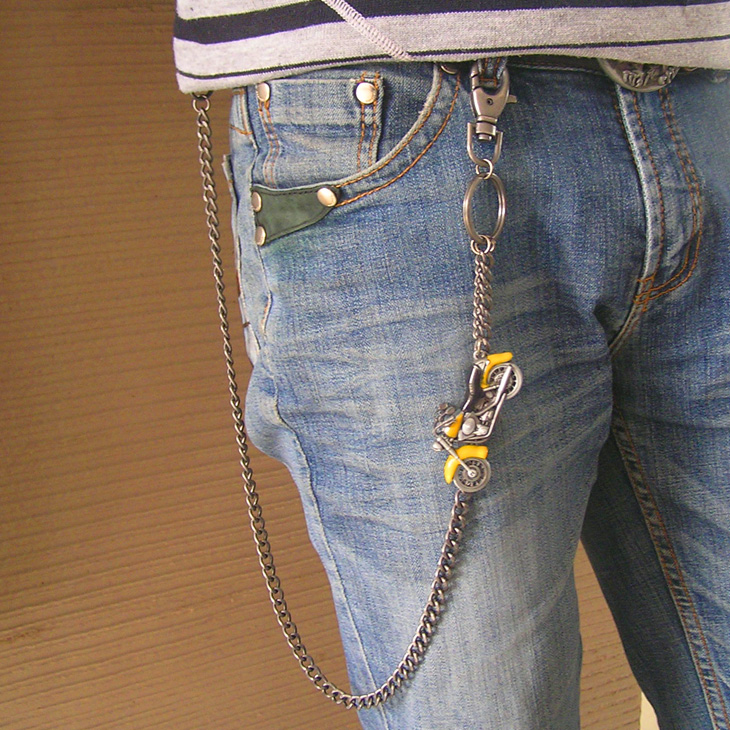Motorcycle Rider Biker Heavy Metal Jeans Wallet Key Chain