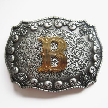 Jeansfriend Original Western Cowboy Initial Letter B Belt Buckle