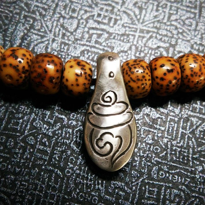 Handmade 999 Silver Conch Shell Bum Counter Tibetan Mala's Counter