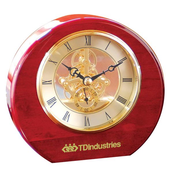 Oval Rosewood Inner Workings Clock