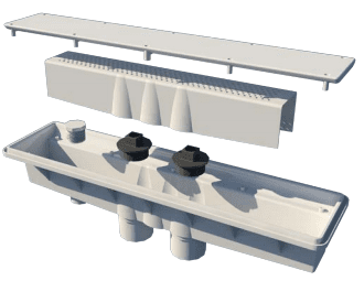 Pentair A&A AVSC Dual Suction Channel Drain with White Standard Top #571903