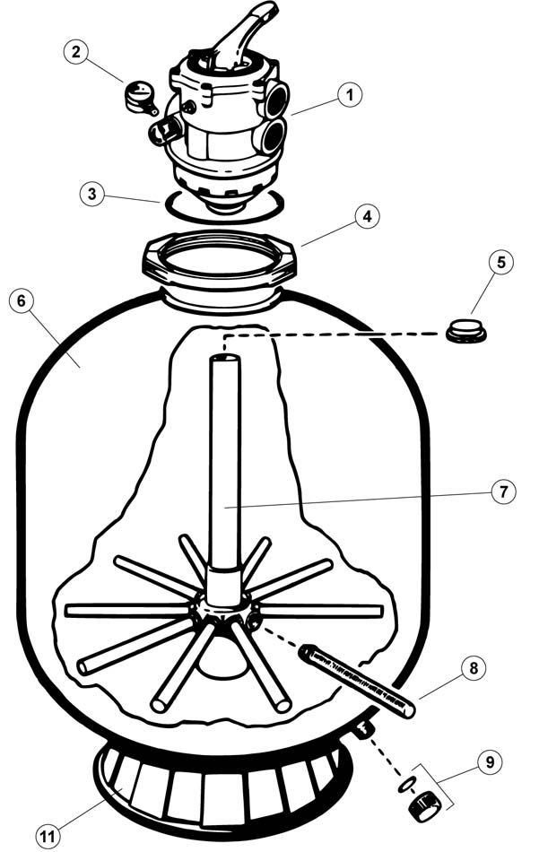 Sand Filter Parts - Hayward Pro Series Sand Filter S310T, S310T2