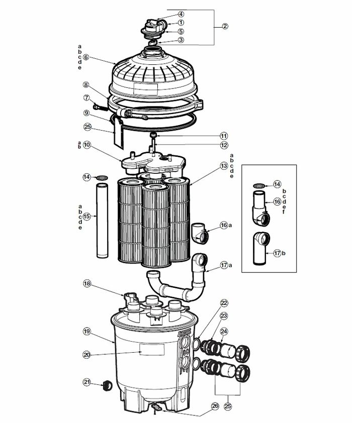 Cartridge Filter Parts - HaywardSwimClear C2030, C3030, C4030, C5030 ...
