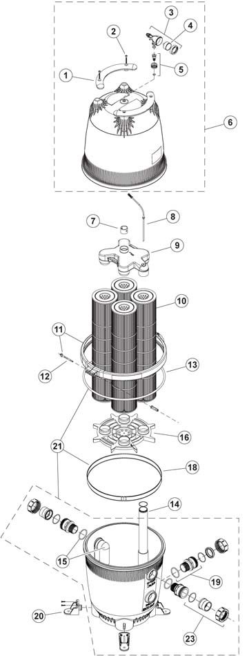 Cartridge Filter Parts - Jandy CV Series - CV340, CV460, CV580
