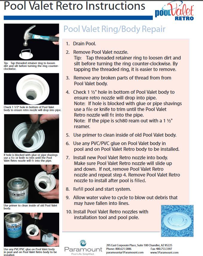 Buy Paramount Pool Valet Retro Nozzle Upgrade Kit - Blue 006-502-4714 ...