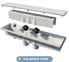 Pentair A&A AVSC Dual Suction Channel Drain with White Standard Top #571903