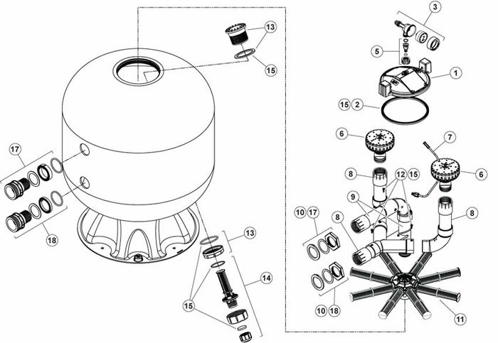 Sand Filter Parts - Zodiac/Jandy JS 100-SM Sand Filter