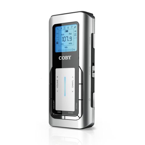 Coby CX90 Digital Pocket AM FM Radio, Silver