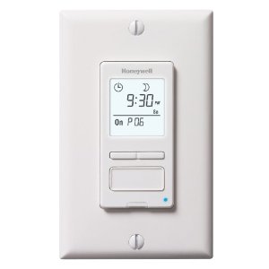Honeywell RPLS540A Econoswitch Programmable Timer Switch, White