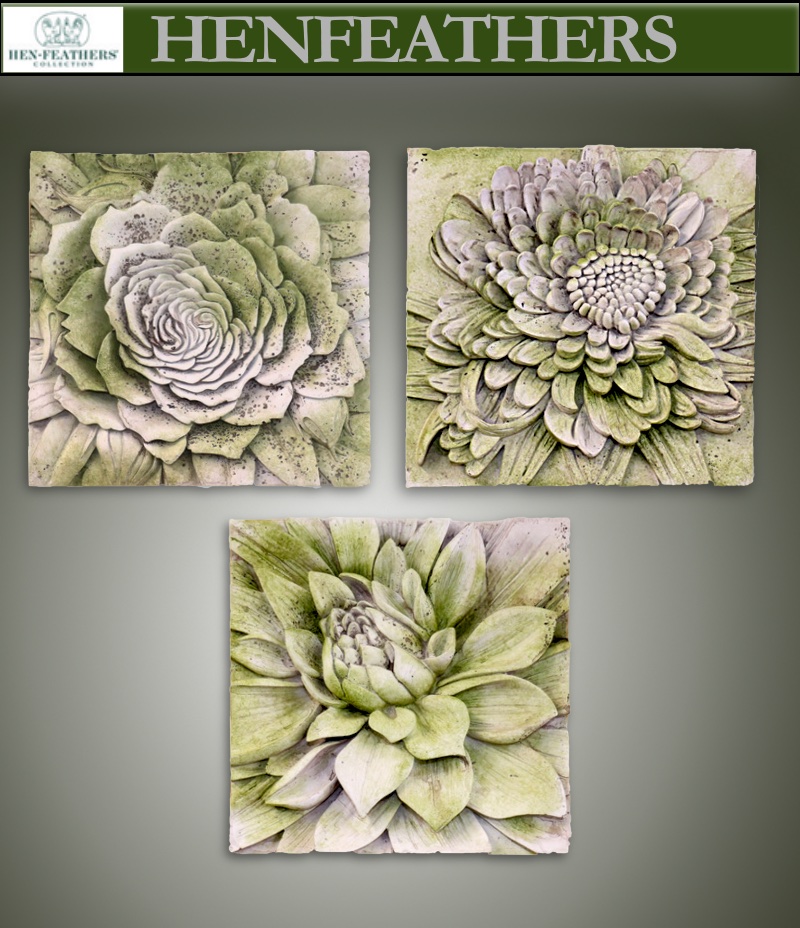 Architectural Floral Study Plaques - Set of 3 - HenFeathers