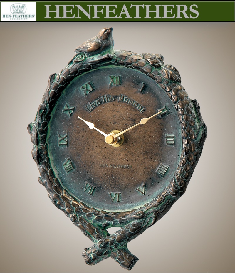Boutique Bird and Branch Clock - Garden Decor - HenFeathers