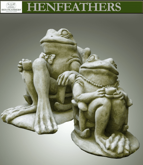 Coffee and Tea Frog Sculptures- HenFeathers