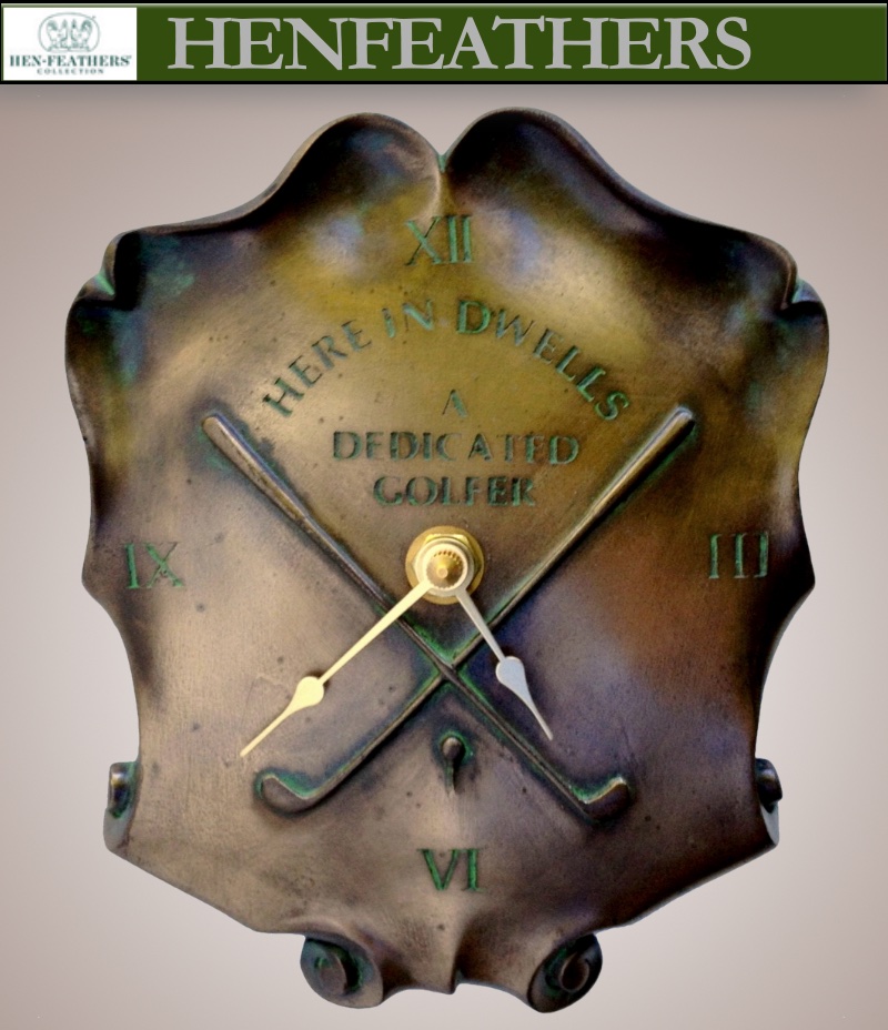 Vintage Dedicated Golf Trophy Wall Clock - HenFeathers