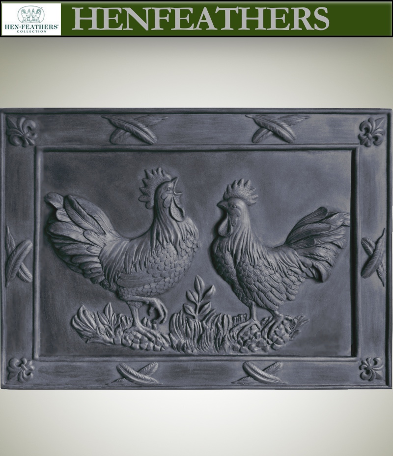 Deux Rooster bas Relief - HenFeathers