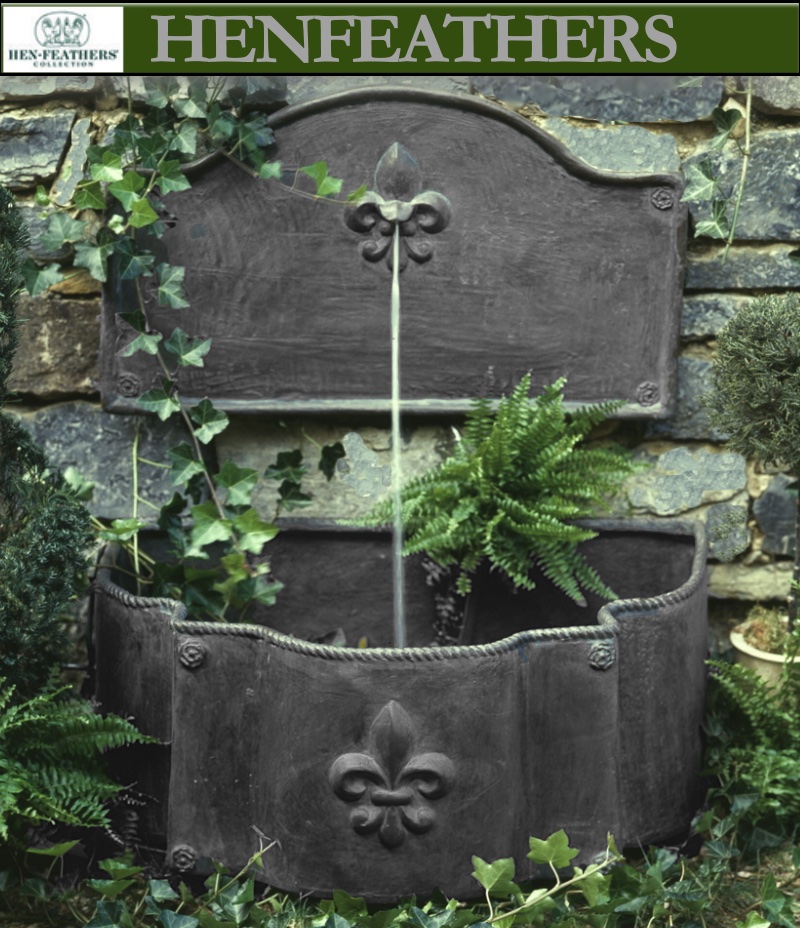 Fleur de Lis Water Lily Pad Fountain - HenFeathers