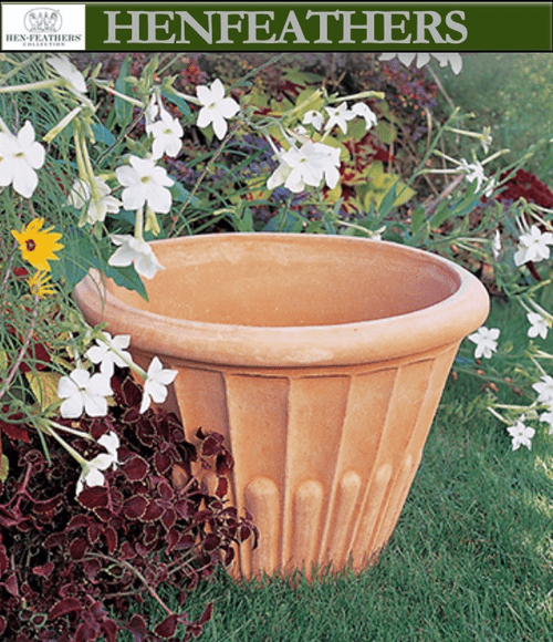 Fluted Flower Pot - Garden Decor - HenFeathers