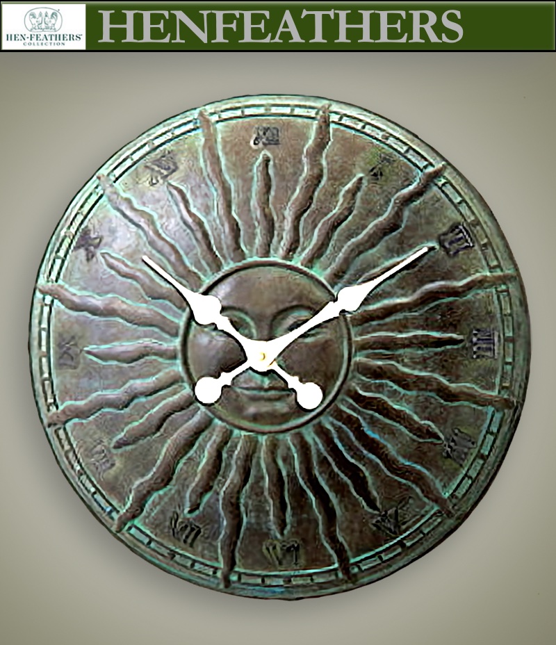 Grand Solstice Convex Clock Antique Copper - HenFeathers