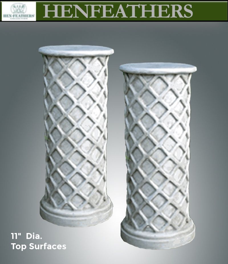 Vintage Lattice Weave Pedestal Pair - HenFeathers