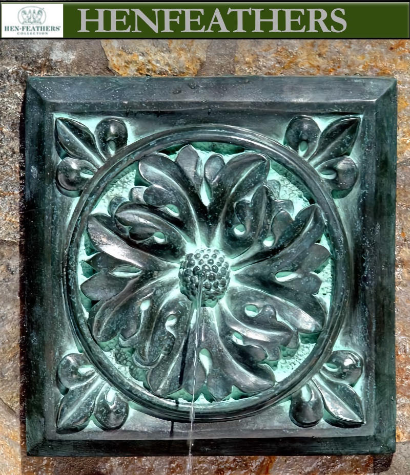 Outdoor Wall Fountains Bronze Rosette - HenFeathers