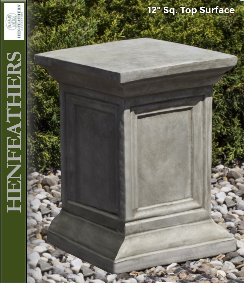 Square Pedestal - Garden Decor- HenFeathers