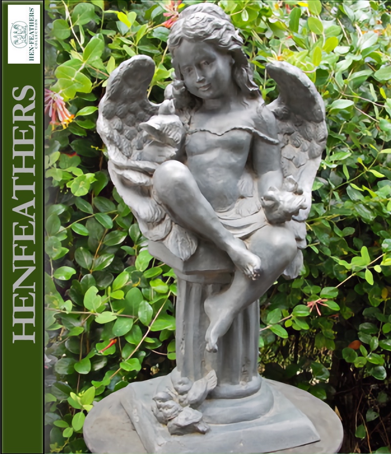 Nature Angel with Birds Sculpture - Garden Decor - HenFeathers