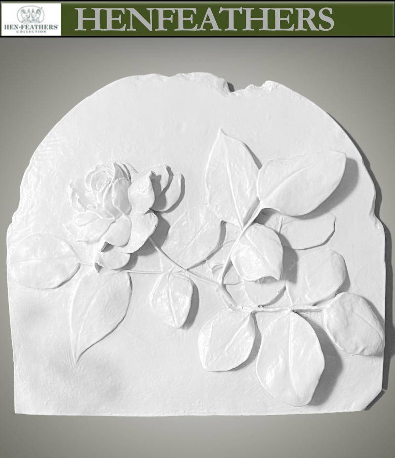Rose Decorative Wall Decor Bas Relief - HenFeathers