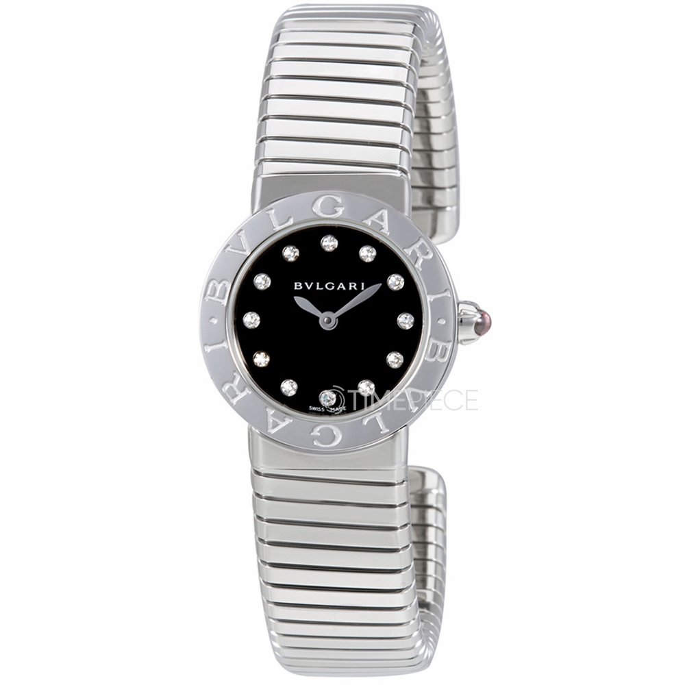Bvlgari Bvlgari Black Lacquered Dial Diamond Medium Ladies Watch 102145