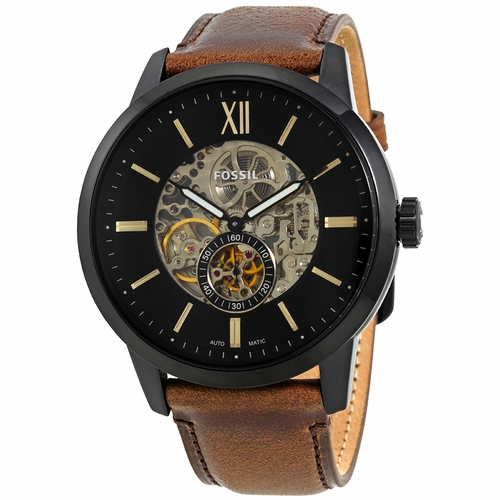 Fossil Townsman Automatic Black Skeleton Dial Mens Watch ME3155