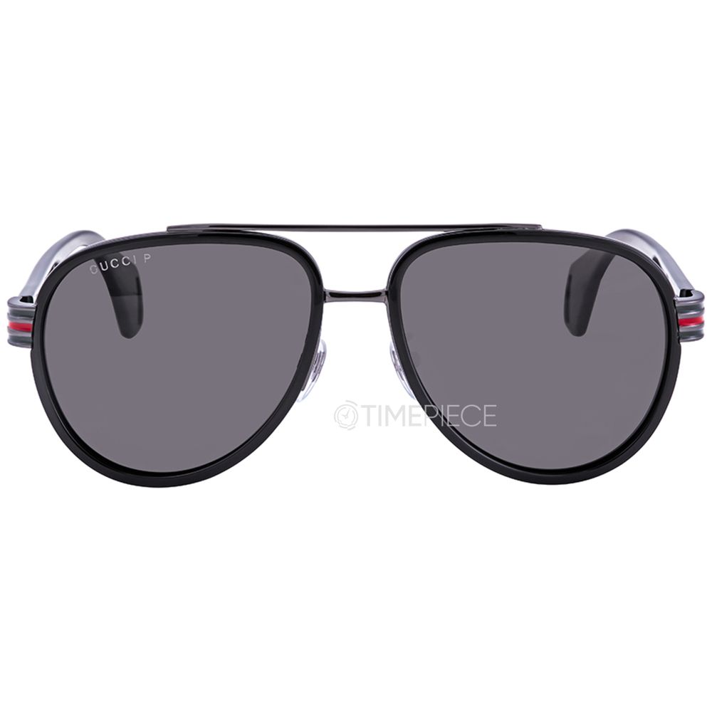 Gucci Polarized Grey Pilot Mens Sunglasses GG0447S 001 58