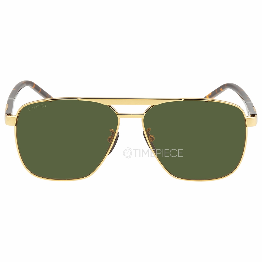Gucci Green Pilot Mens Sunglasses GG1164S 004 58
