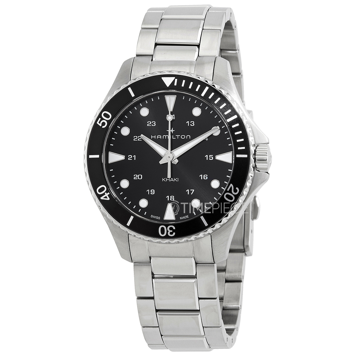 Hamilton Khaki Navy Scuba Quartz Black Dial Mens Watch H82201131