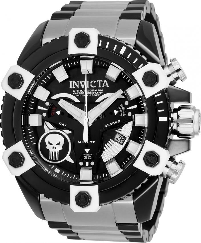Invicta Marvel Punisher Chronograph Black Dial Mens Watch 26762