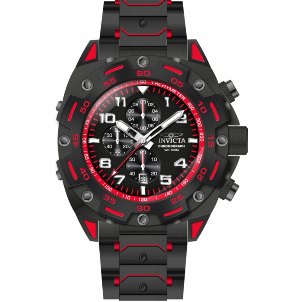 Invicta Sea Monster Chronograph Quartz Black Dial Mens Watch 37667