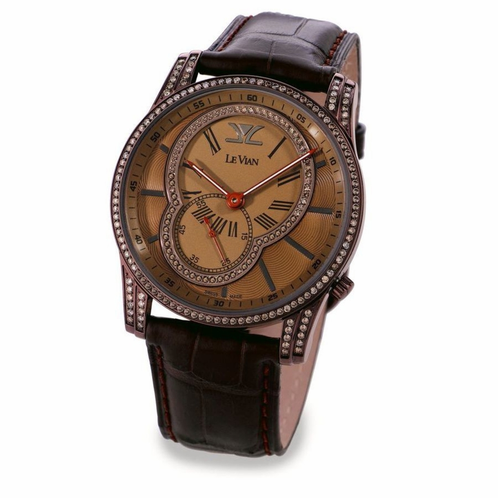 Le Vian Marsais Quartz Diamond Brown Dial Ladies Watch ZAG 210
