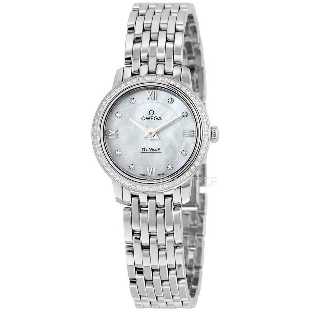 Omega De Ville Prestige Mother of Pearl Dial Stainless Steel Quartz Ladies Watch 424.15.24.60.55.001