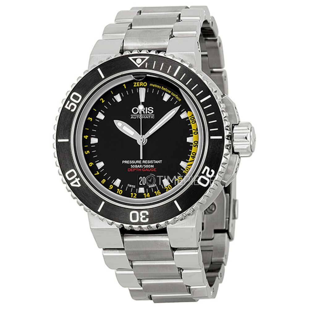 Oris Aquis Depth Gauge Automatic Black Dial Stainless Steel Mens Watch ...