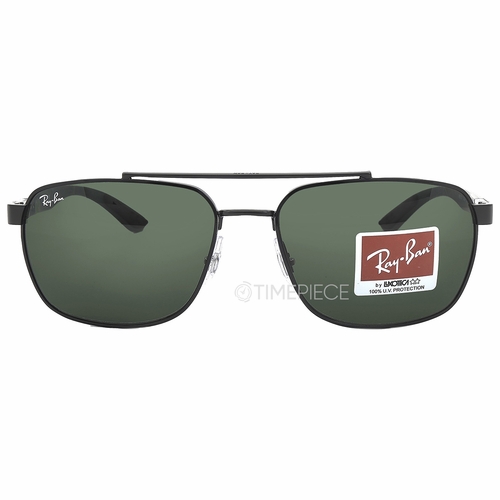 Ray Ban Dark Green Rectangular Mens Sunglasses RB3701 002/71 59
