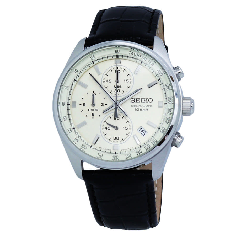 Seiko Chronograph Quartz Champagne Dial Mens Watch SSB383