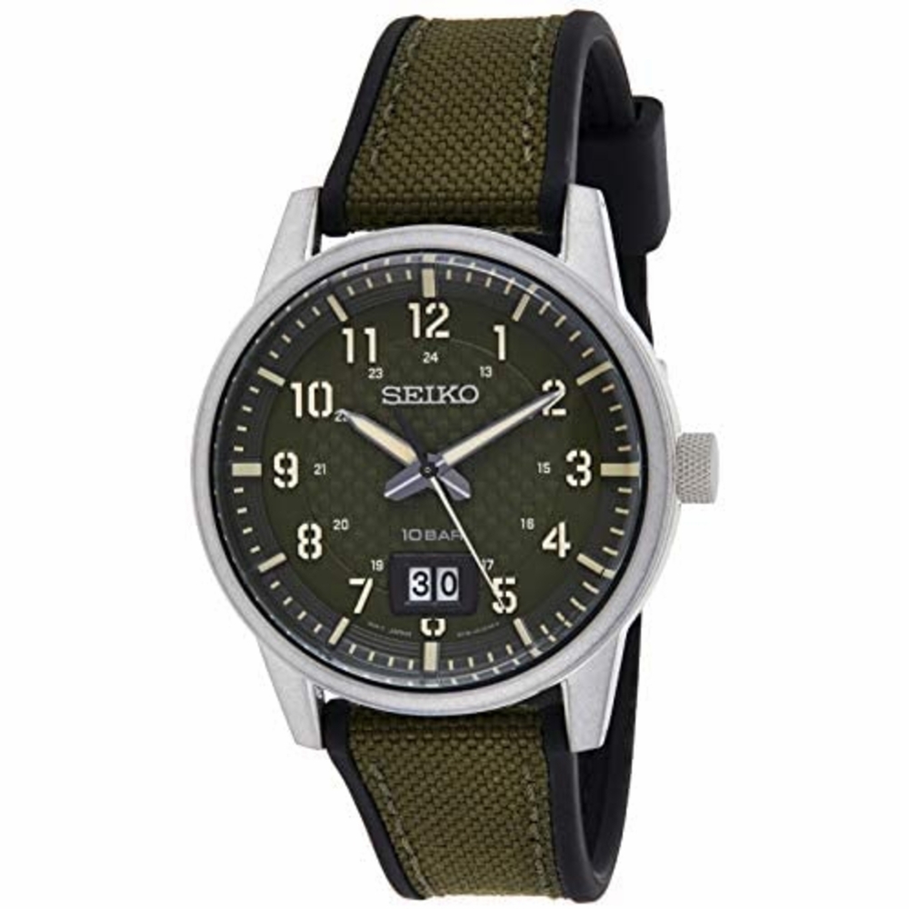 Seiko Core Quartz Green Dial Mens Watch SUR323P1